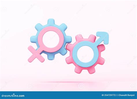 Lover Female Male Symbol Sex Gender Cogwheel Gear Concept Learn Study