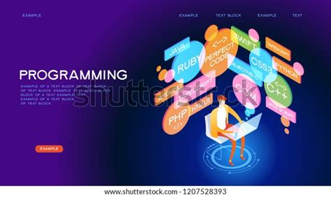 Programmer Workflow Programmer Process Coding Programming Stock Vector