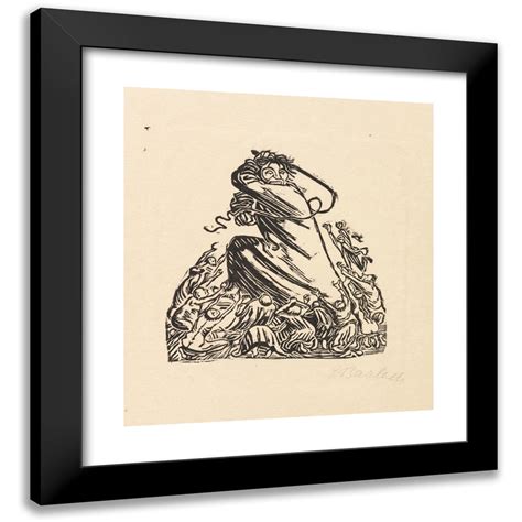 Ernst Barlach 15x16 Black Modern Framed Museum Art Print Titled The