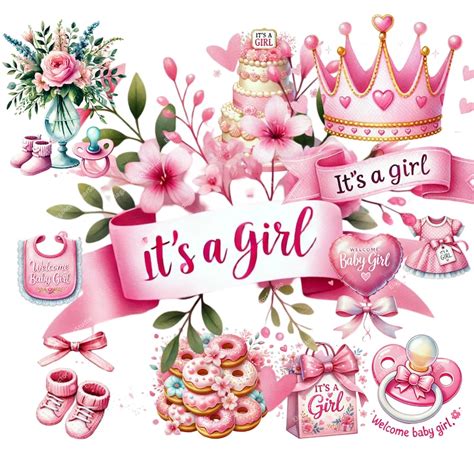 Its A Girl Clipart Etsy