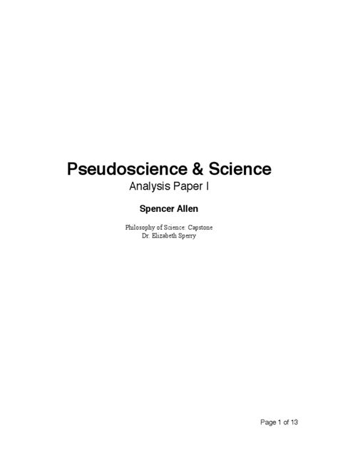 Pseudoscience Vs Science Pdf Pdf Pseudoscience Falsifiability
