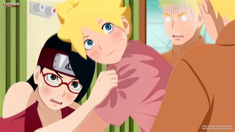 Sarada And Boruto Embarrassing Situation By TeDeIk On DeviantArt Boruto Romantic Anime