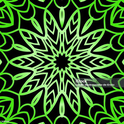 장식 꽃 레이스 장식입니다 벡터 일러스트입니다 녹색 검정 색상 꽃 식물에 대한 스톡 벡터 아트 및 기타 이미지 꽃 식물 꽃잎 노랑 Istock