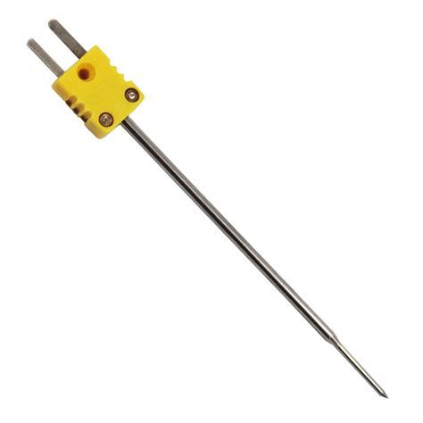 Needle Type Probe 6 150mm Ss304 Probe Type K Thermocouple Food Grade With Yellow Plug Jvtia