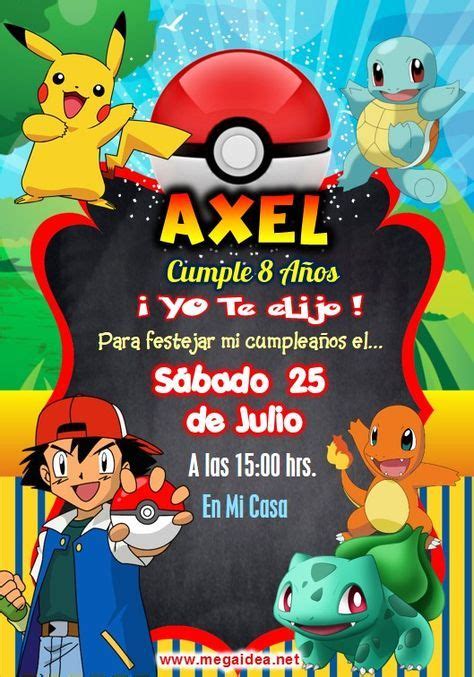 Invitación De Pokemon 2 Gratis Para Editar 1 Invitaciones De Pokemon