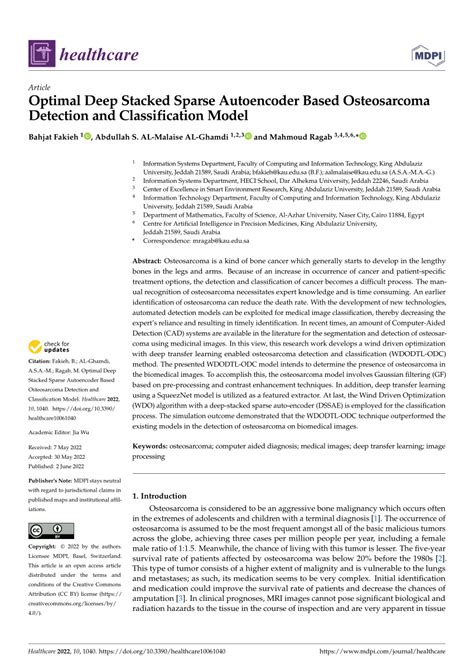 Pdf Optimal Deep Stacked Sparse Autoencoder Based Osteosarcoma