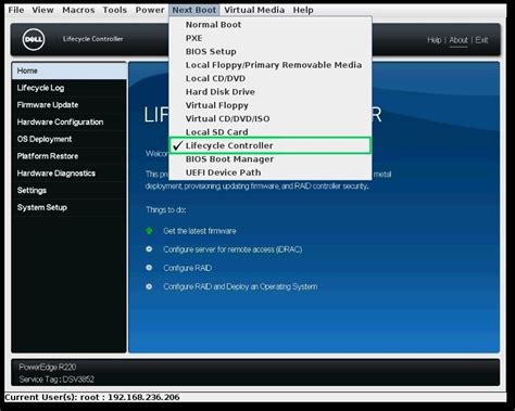 Как протестировать сервер с помощью Dell Lifecycle Controller