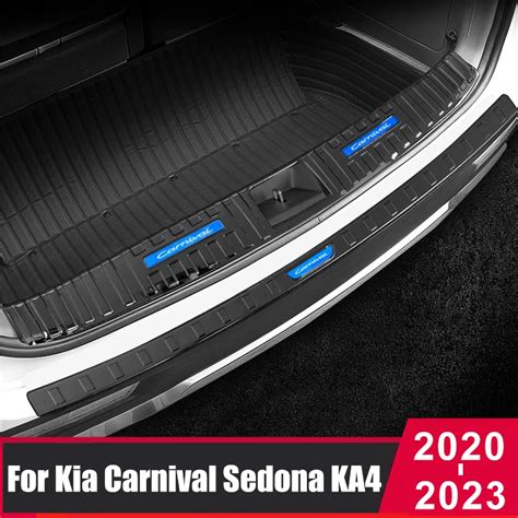 기아 카니발 세도나 Ka4 2020 2021 2022 2023 자동차 후면 범퍼 발 플레이트 트렁크 도어 씰 가드 수호자 커버 액세서리 Aliexpress