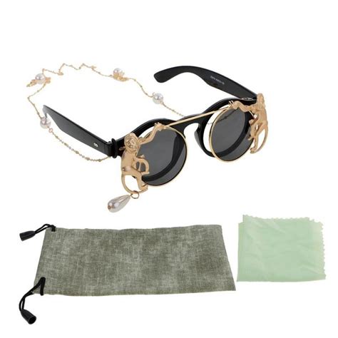 Steampunk Glasses Goggles Sunglasses Women Fancy Eyeglasses Black