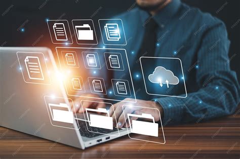 Premium Photo Document Management Concept Online Documentation Database And Digital File