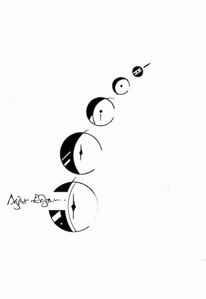 “partial Lunar Eclipse” Tattoo Design “ Drawing By Ajax Edgar Artmajeur