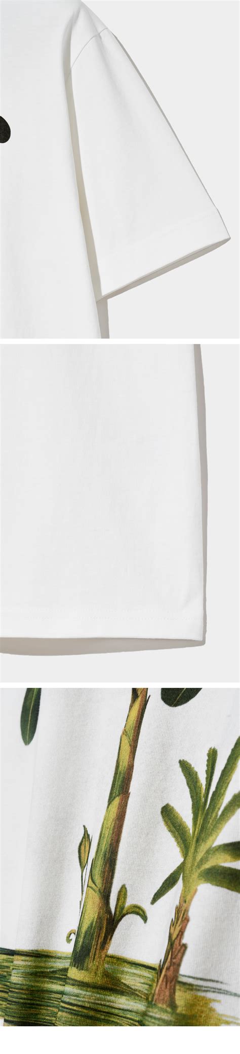 바나나 트리 그래픽 반팔 티셔츠 세터데이 화이트 감도 깊은 취향 셀렉트샵 29cm