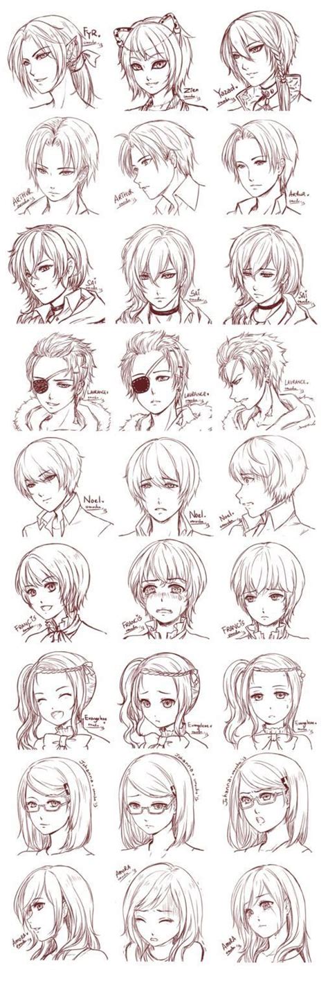Anime Hair Drawing References And Sketches For Artists