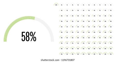 Set Semicircle Arc Percentage Diagrams Stock Vector Royalty Free Shutterstock