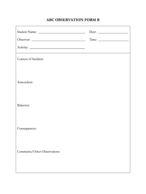 Fillable Online 5 Abc Observation Form B Amaesdorg Fax Email Print Pdffiller