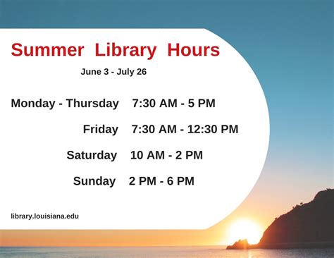 American Library Opening Hours