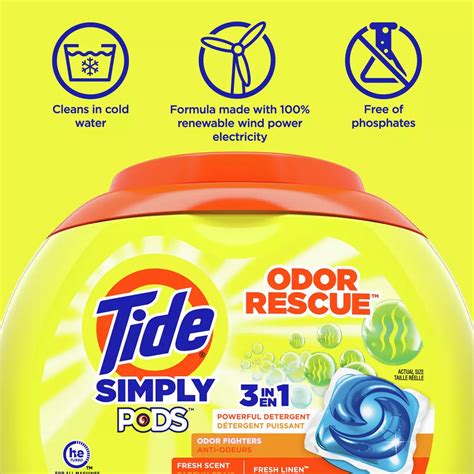 Tide Simply Clean Pods Oxi Boost Fresh Linen He Laundry Detergent Pacs