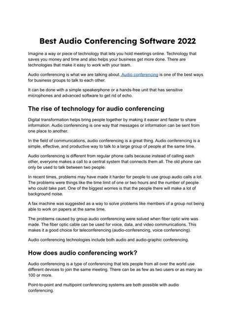 Ppt Best Audio Conferencing Software 2022 Powerpoint Presentation Free Download Id 11809674