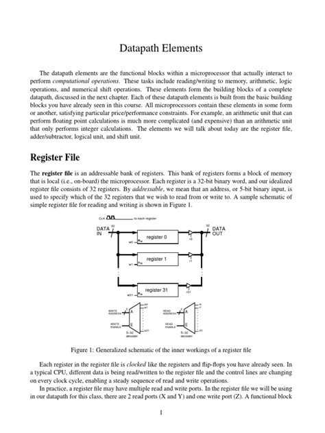 Datapath Elements Register File Pdf Central Processing Unit Bit