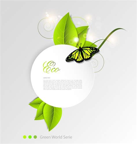 창조적 인 디자인 요구에 대한 녹색 잎 환경 배경 프리미엄 벡터