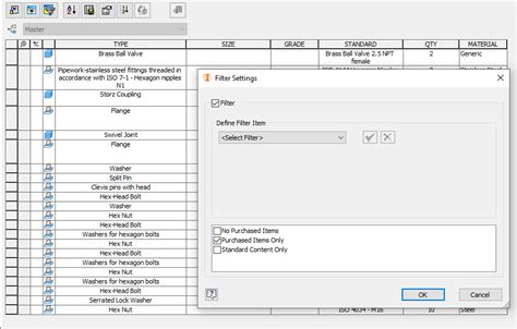 Solved Purchased Vs Standard Items Filter Autodesk Community