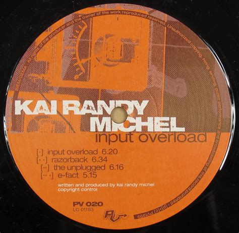 Kai Randy Michel Input Overload Avg Record Store