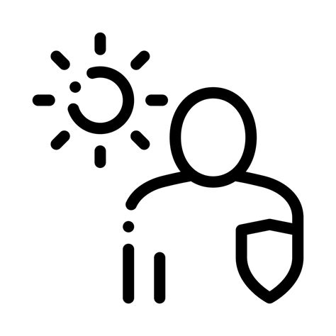Sun Protected Man Icon Vector Outline Illustration 17430501 Vector Art