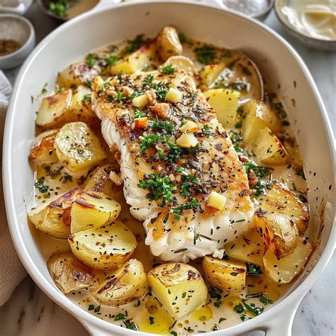 Savory Cod And Potatoes In Rosemary Cream Sauce