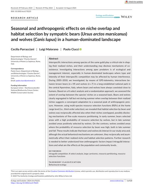 Pdf Seasonal And Anthropogenic Effects On Niche Overlap And Habitat Selection By Sympatric