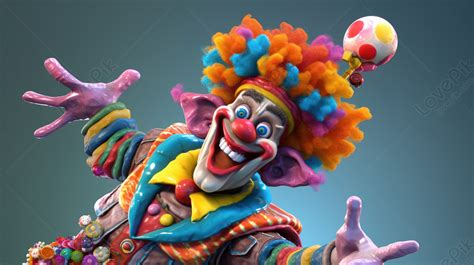 다채로운 3d 그림 장난스러운 배경의 명랑한 광대 만화 배경 색상 배경 빨간색 배경 이미지 Hd 만화 색상 빨간색 배경 사진 무료 다운로드 Lovepik