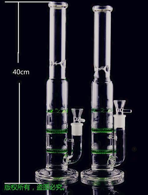2020 Qbsomk Glass Bongs 3 Layer Honeycomb Percolator Triple Bong Oil