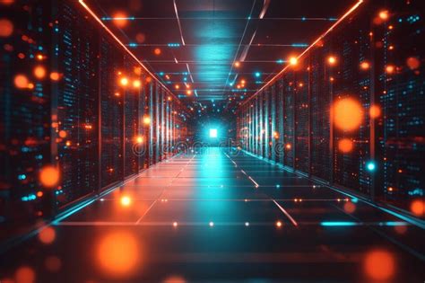 A Server Room In A Data Center Is Used To House Telecommunication Equipment Stock Image Image