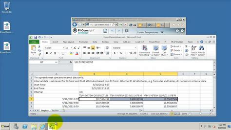 Osisoft Export Display Data From Pi Coresight V2012 Youtube