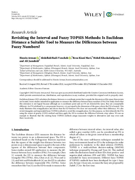 pdf revisiting the interval and fuzzy topsis methods is euclidean