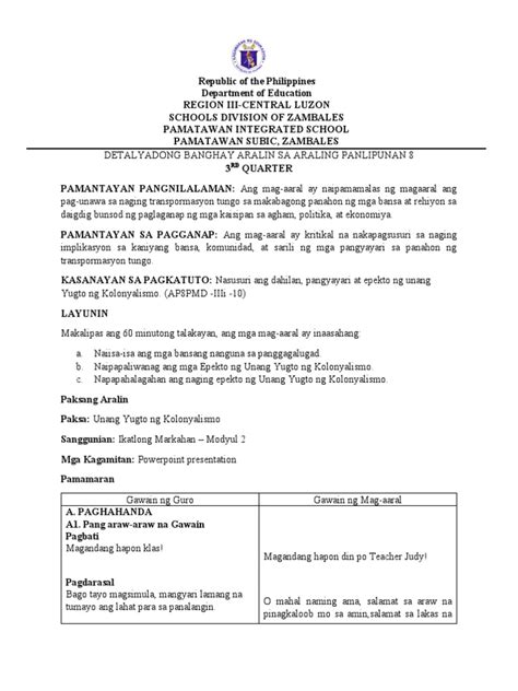 Ap 8 Detailed Lesson Plan Day 3 Pdf