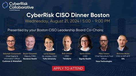 Cyberrisk Collaborative On Linkedin Cyberrisk Ciso Dinner Boston