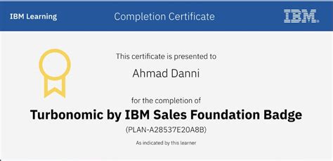 Ahmad Danni On Linkedin My 2nd Badge From Ibm Turbonomic By Ibm Sales