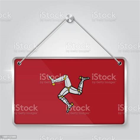 맨 섬 깃발 페넌트가 밧줄에 매달려 있고 직사각형이 매달려 있습니다 공란에 대한 스톡 벡터 아트 및 기타 이미지 공란 광고