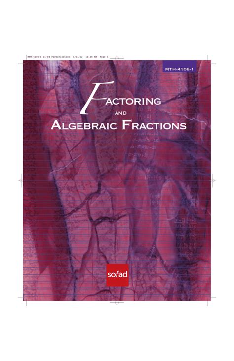 Factoring Algebraic Fractions