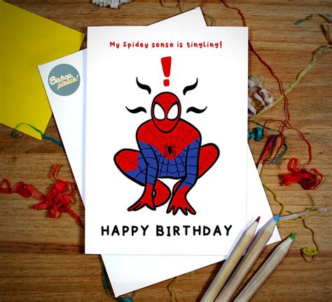 Spiderman Birthday Card My Spider Sense Is Tingling Funny Birthday