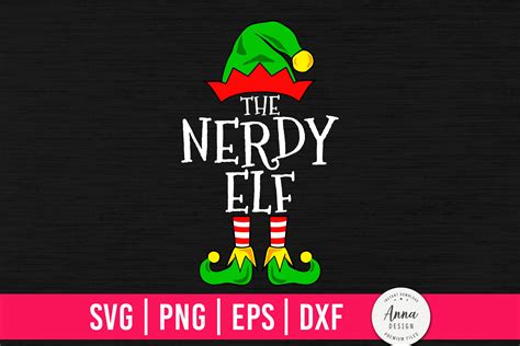 The Nerdy Elf Funny Christmas Graphic By Anna Design · Creative Fabrica