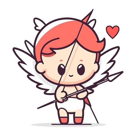 Premium Vector Cupid With Bow And Arrow Cute Cartoon Vector Illustration