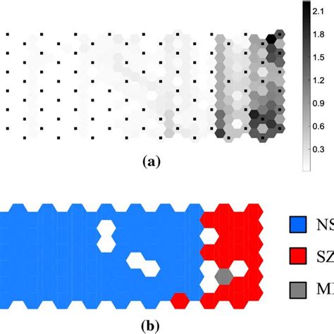 Som Of Pat 4 A U Matrix Representation Of The Som Map B Som Map