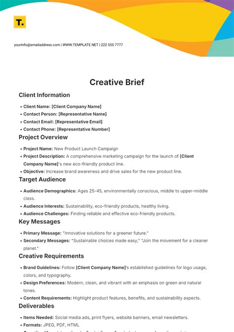 Free Creative Brief Template To Edit Online