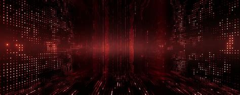 Maroon Binary Code On Dark Creating An Atmosphere Of Data Technology