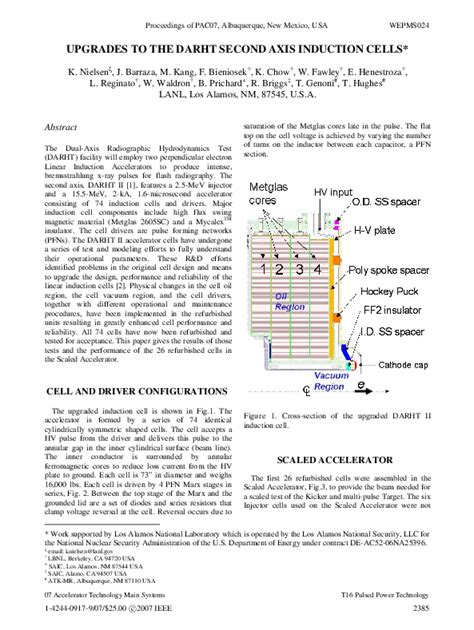Pdf Upgrades To The Darht Second Axis Induction Cells