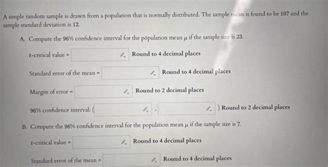 solved simple random sample is drawn from a population that