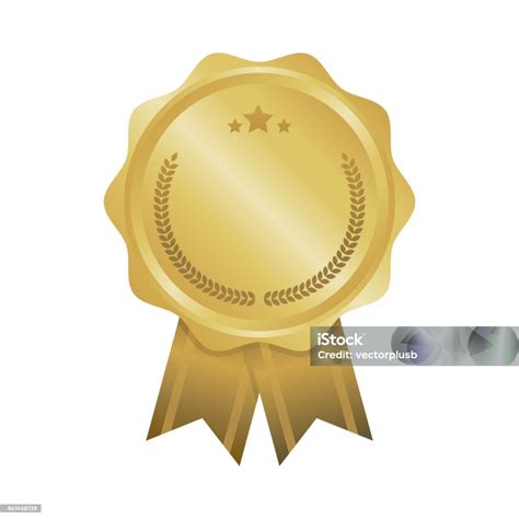 현대 골드 원형 금속 배지 라벨 및 디자인 요소입니다 벡터 일러스트입니다 금메달에 대한 스톡 벡터 아트 및 기타 이미지 금메달 배지 원형 펜던트 Istock