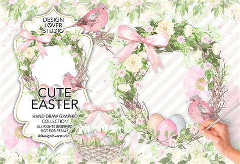 Watercolor Cute Easter Design Clipart Graphic By Designloverstudio