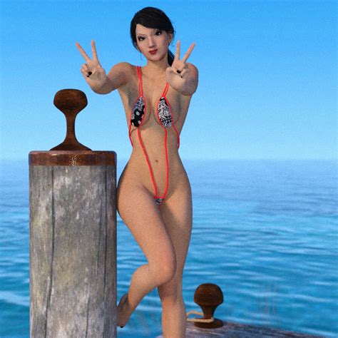 Catalina Sexy On The Dock 3d Render Digital Art By Nocprince